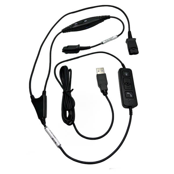 Vega QD to USB Y Training Lead Inline Mute | Headset Store