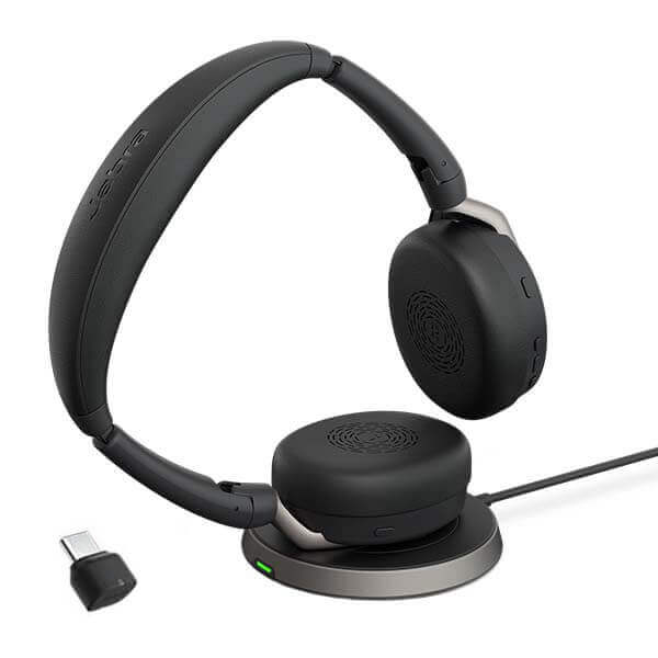 Jabra Evolve2 65 Flex USB-C UC Stereo Headset with Wireless Charging ...