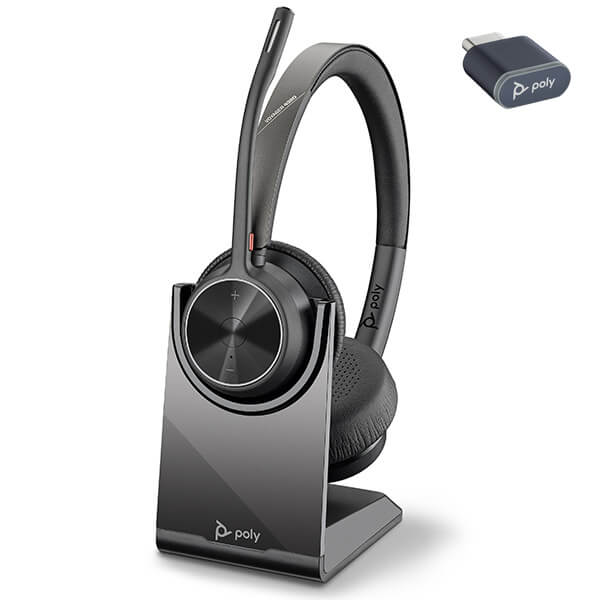 Poly Voyager 4320 UC Wireless Headset & Charging Stand, USB-C | 218479 ...
